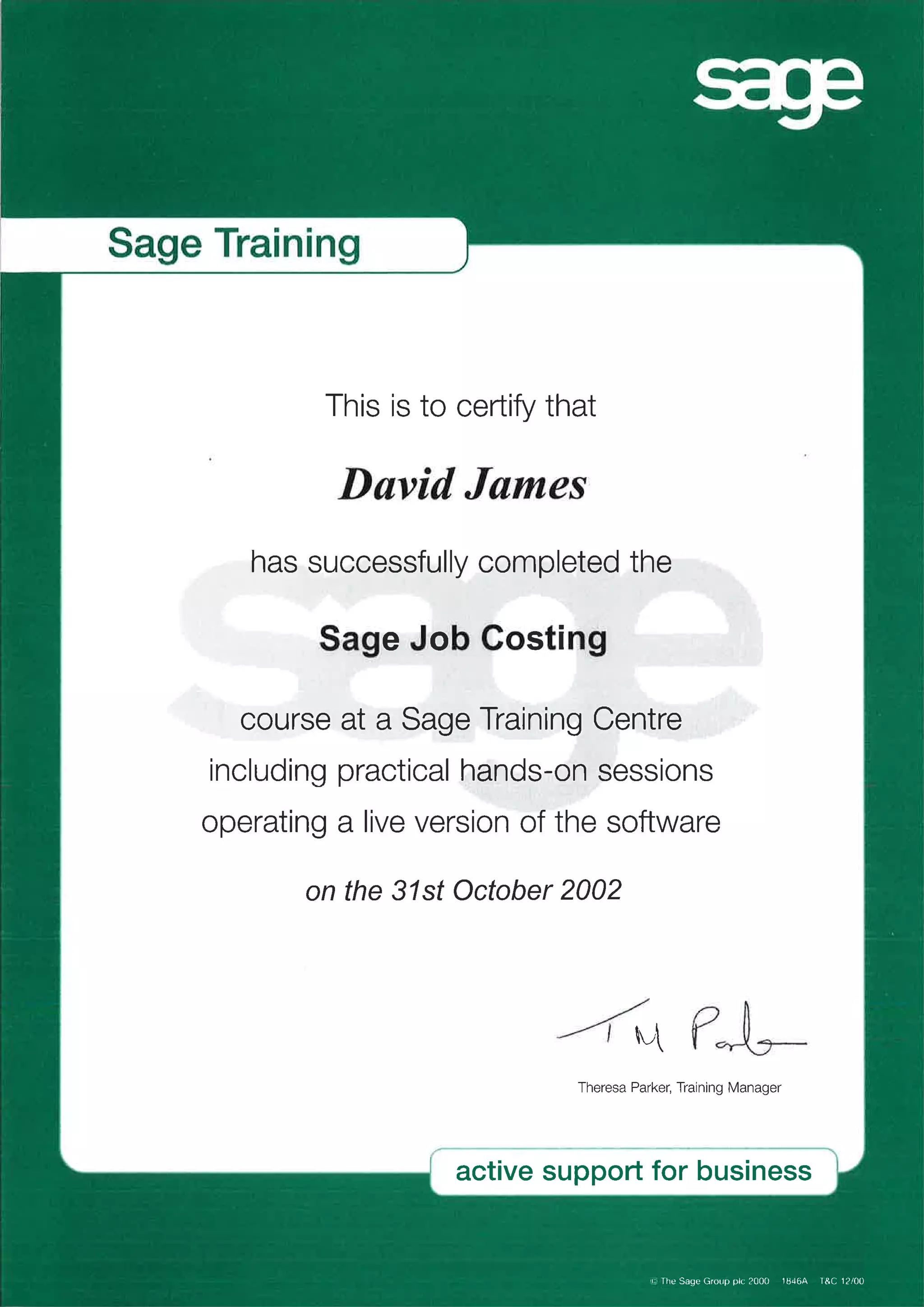 Various Sage certificates | PDF