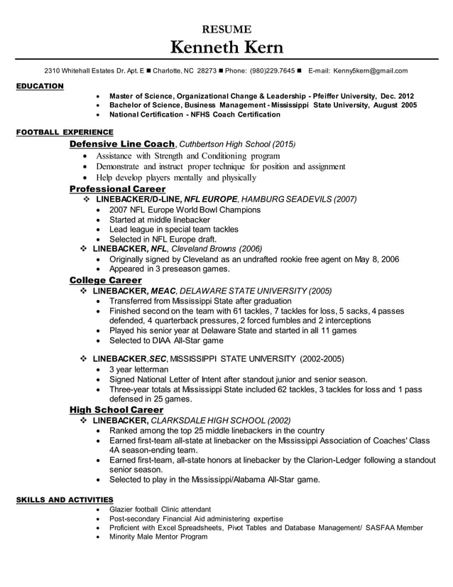 Football Resume | PDF