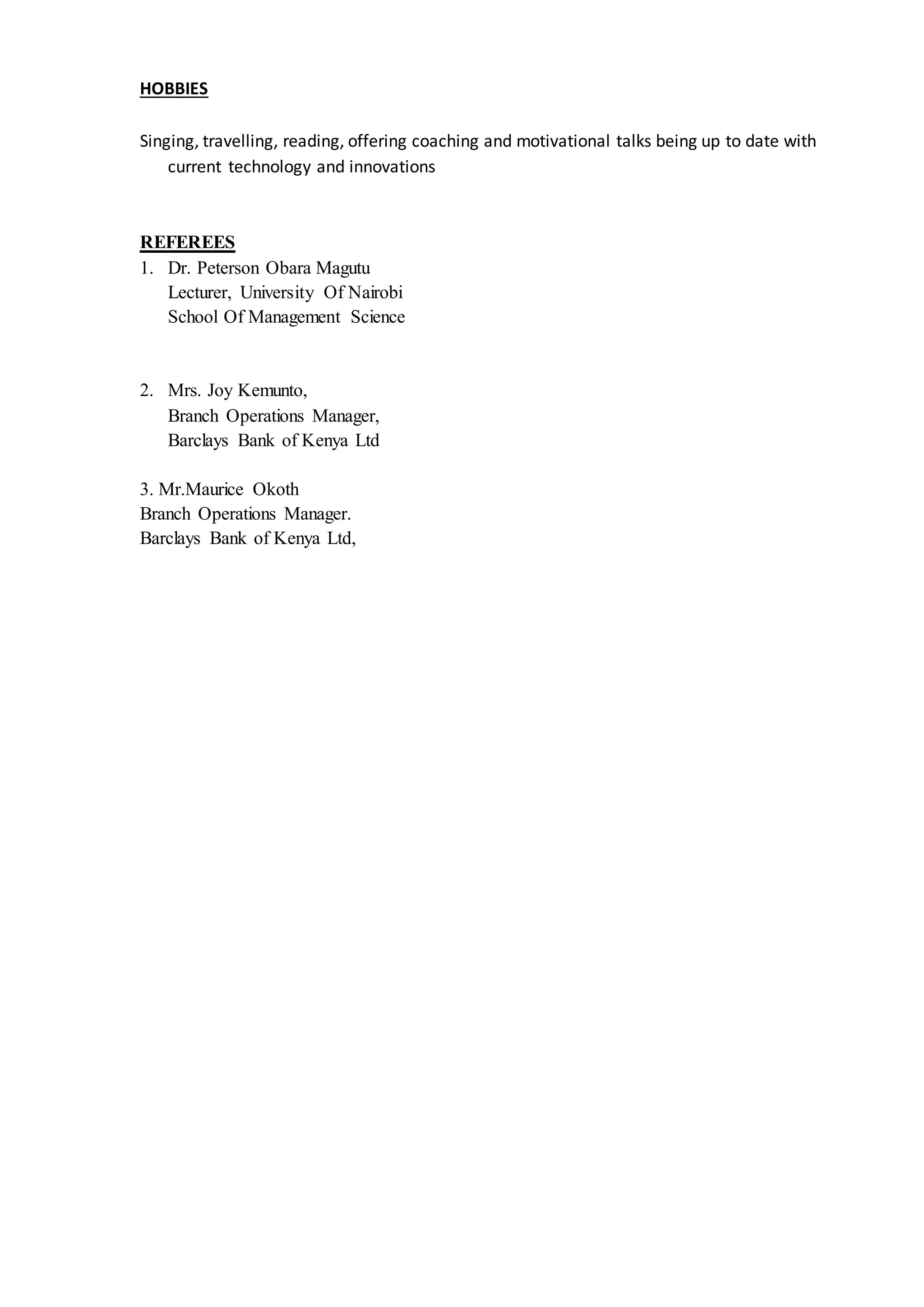 cv mose | DOCX | Business Administration | Business