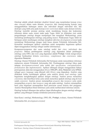 Pembangunan Ontologi dengan Development-Oriented pada Metodologi ...
