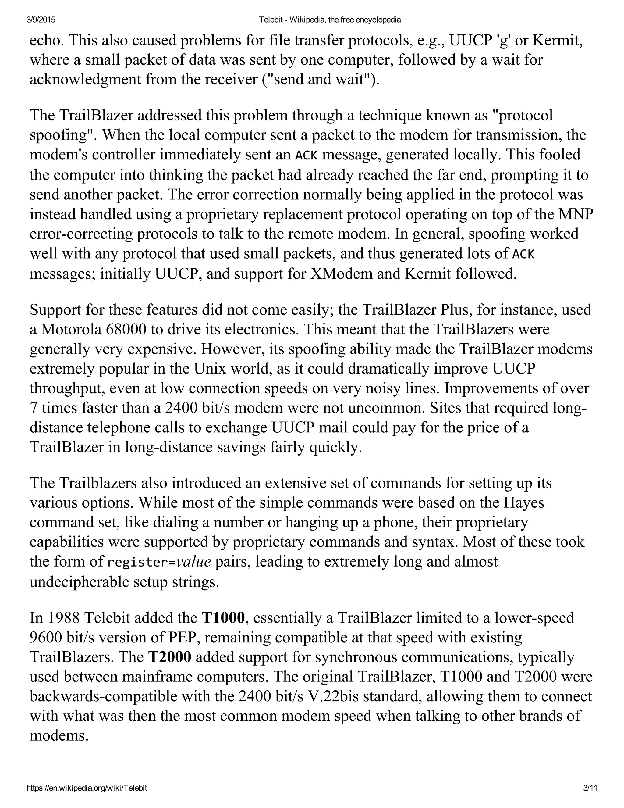 Telebit - Wikipedia, the free encyclopedia | PDF