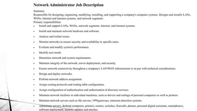 Network Administrator Project PowerPoint | PPTX