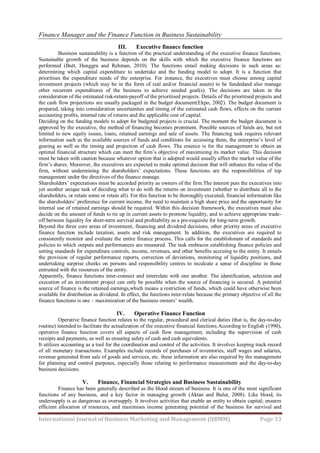 Finance Manager and the Finance Function in Business Sustainability | PDF