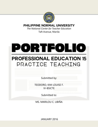 Portfolio in Practice Teaching | PDF