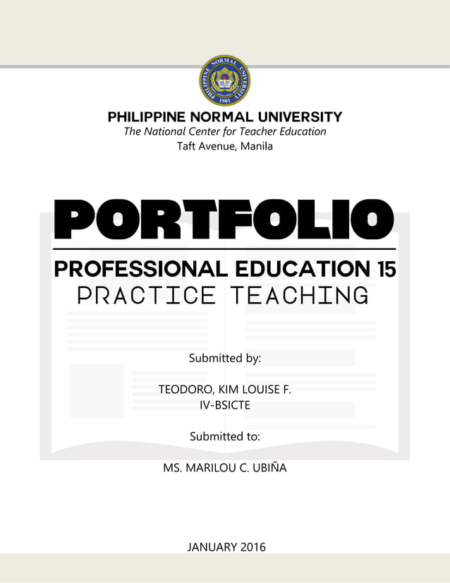 Portfolio in Practice Teaching | PDF