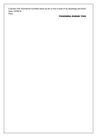 RESUME YOGENDRA. | DOC