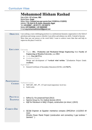 Hisham,mohamed, CV | PDF