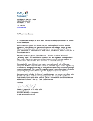 Profesional Reference Letter | DOC