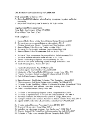 CGLBOSHAM LTD PROJECTS | DOCX