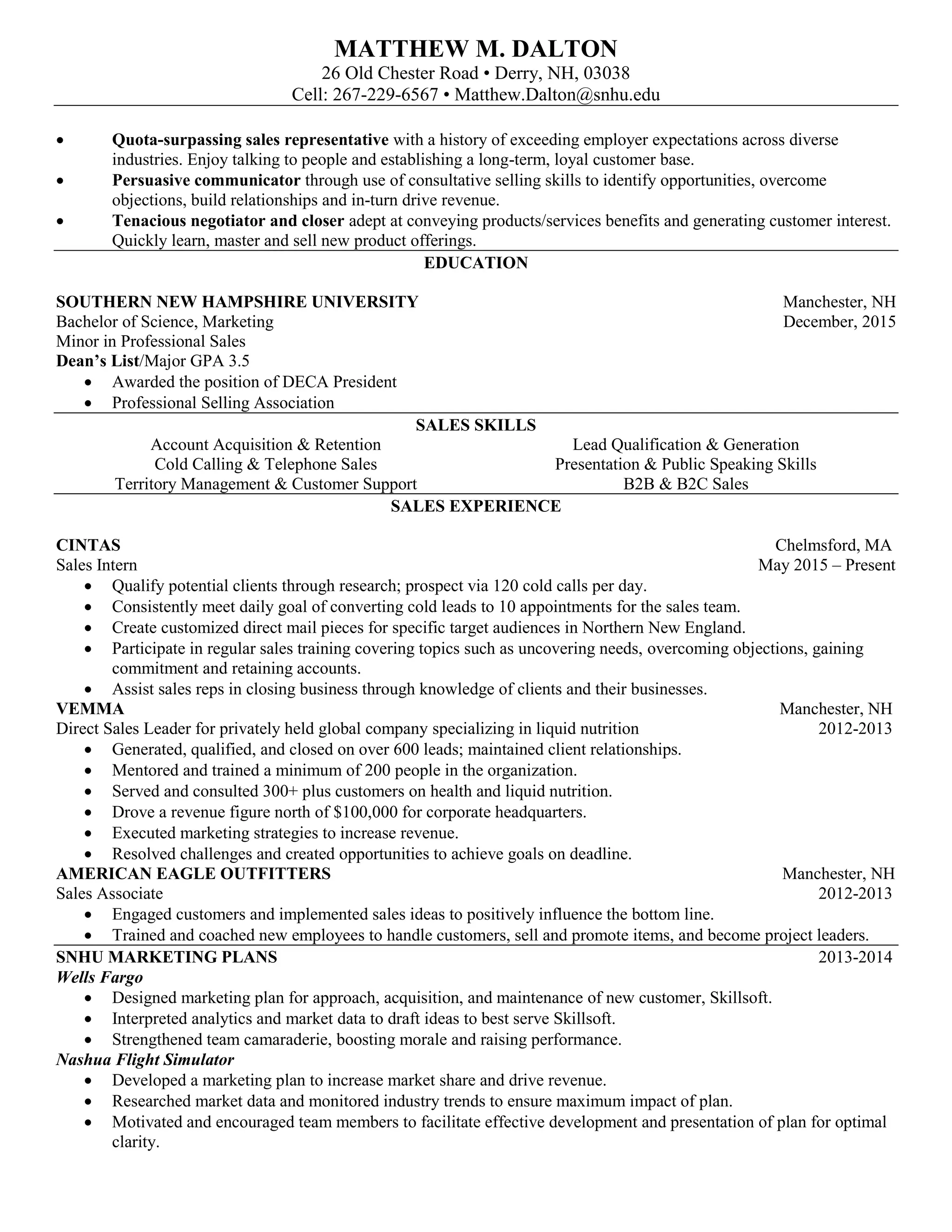 New Sales Resume | PDF