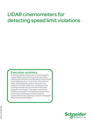 LIDAR cinemometers for detecting speed limit violations | PDF