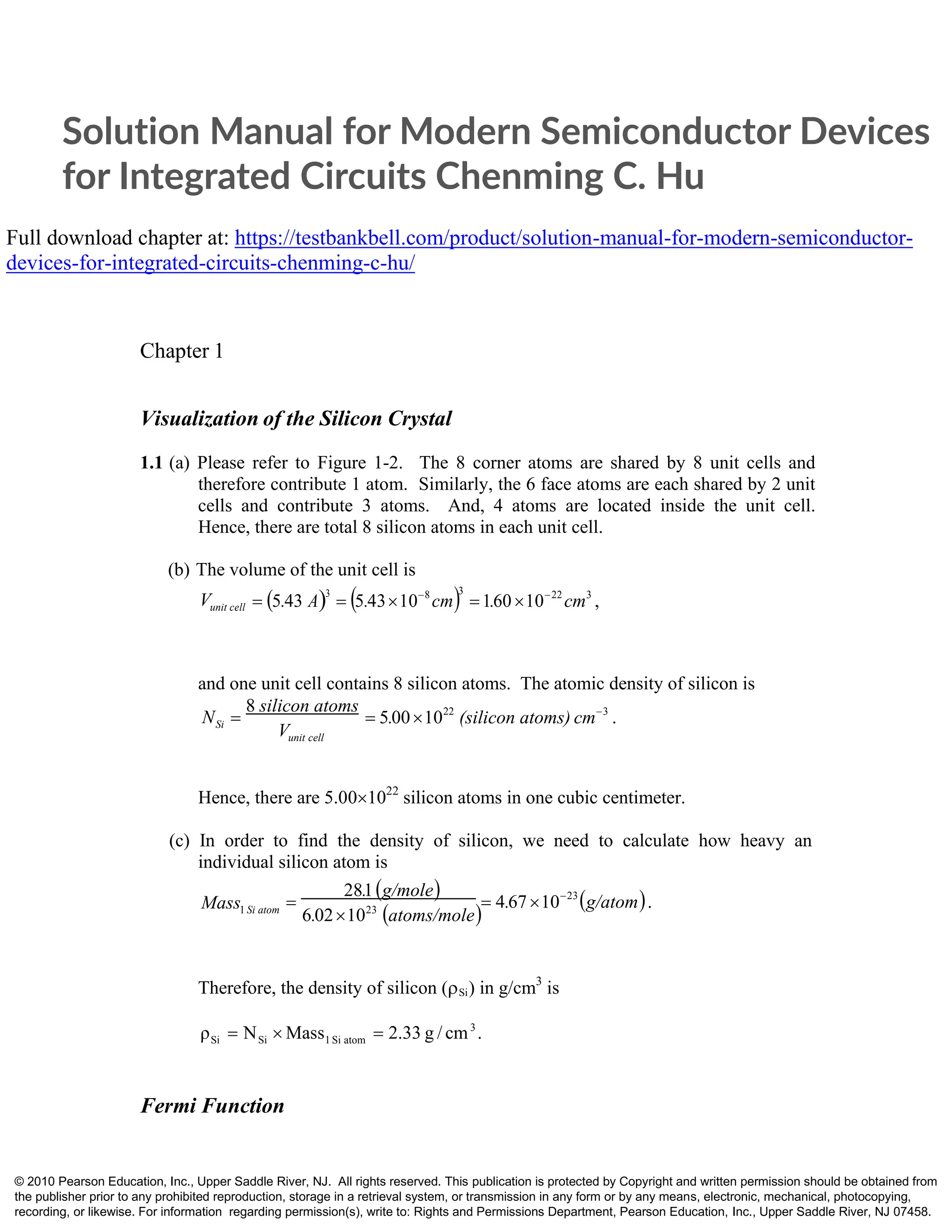 Solution Manual for Modern Semiconductor Devices for Integrated ...