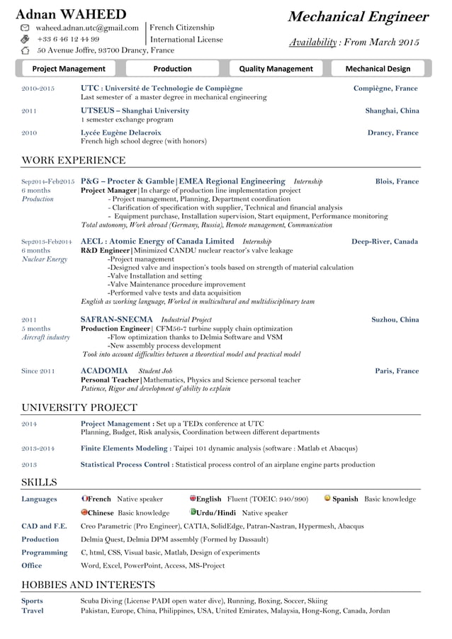 WAHEED_CV_Eng_P&G | PDF