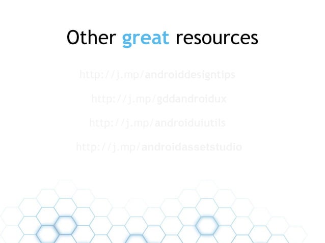 Honeycomb UI Patterns | PPT