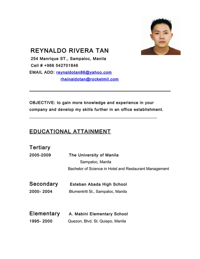 NEW CV REY TAN | DOC