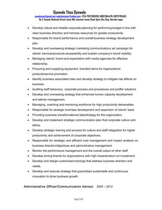 Oyewale Titus Oyewole CV | DOC