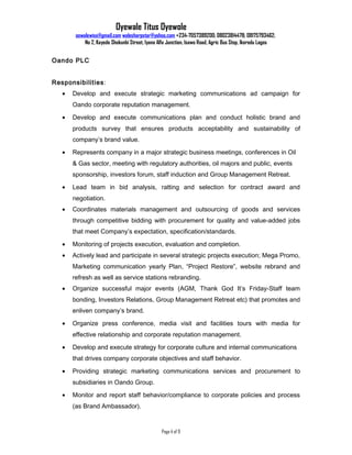 Oyewale Titus Oyewole CV | DOC