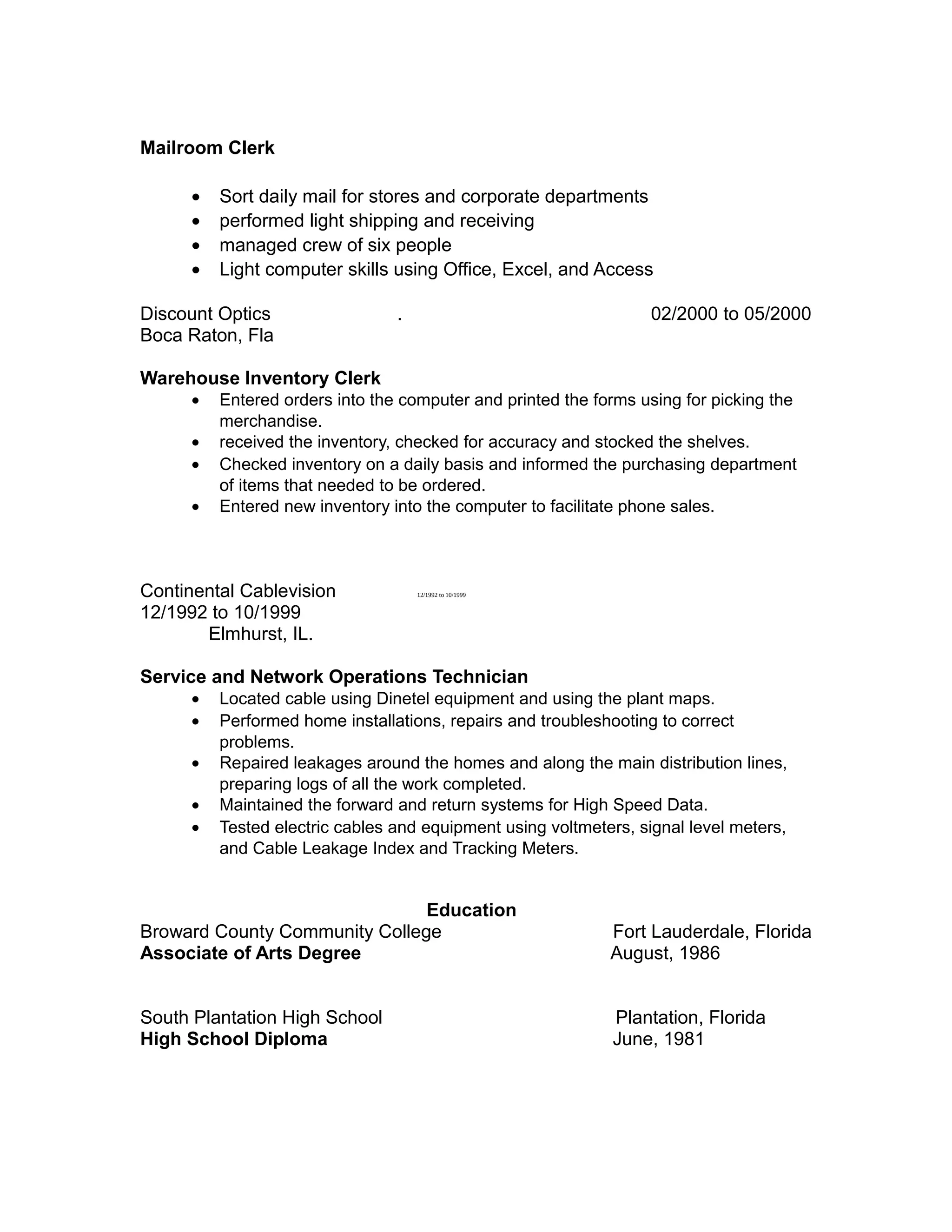 David McGill's Resume | ODT