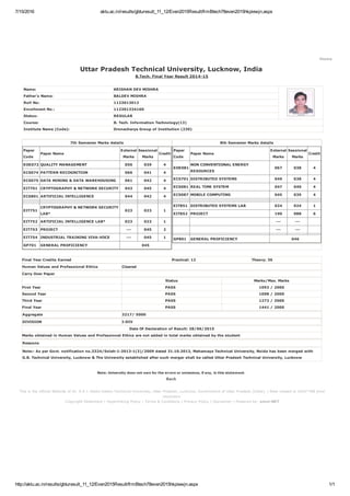 BTECH FINAL YR RESULT | PDF