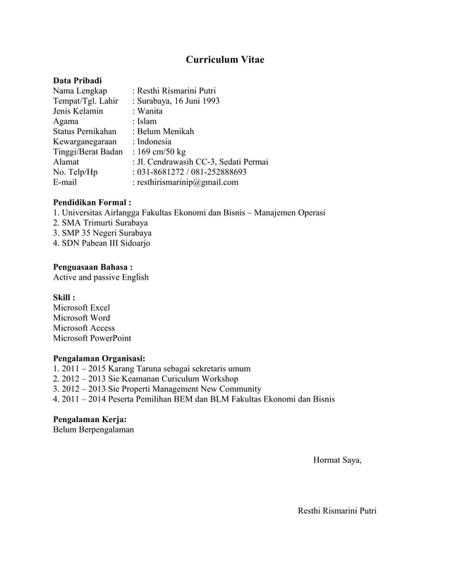 Curriculum Vitae (CV) | PDF