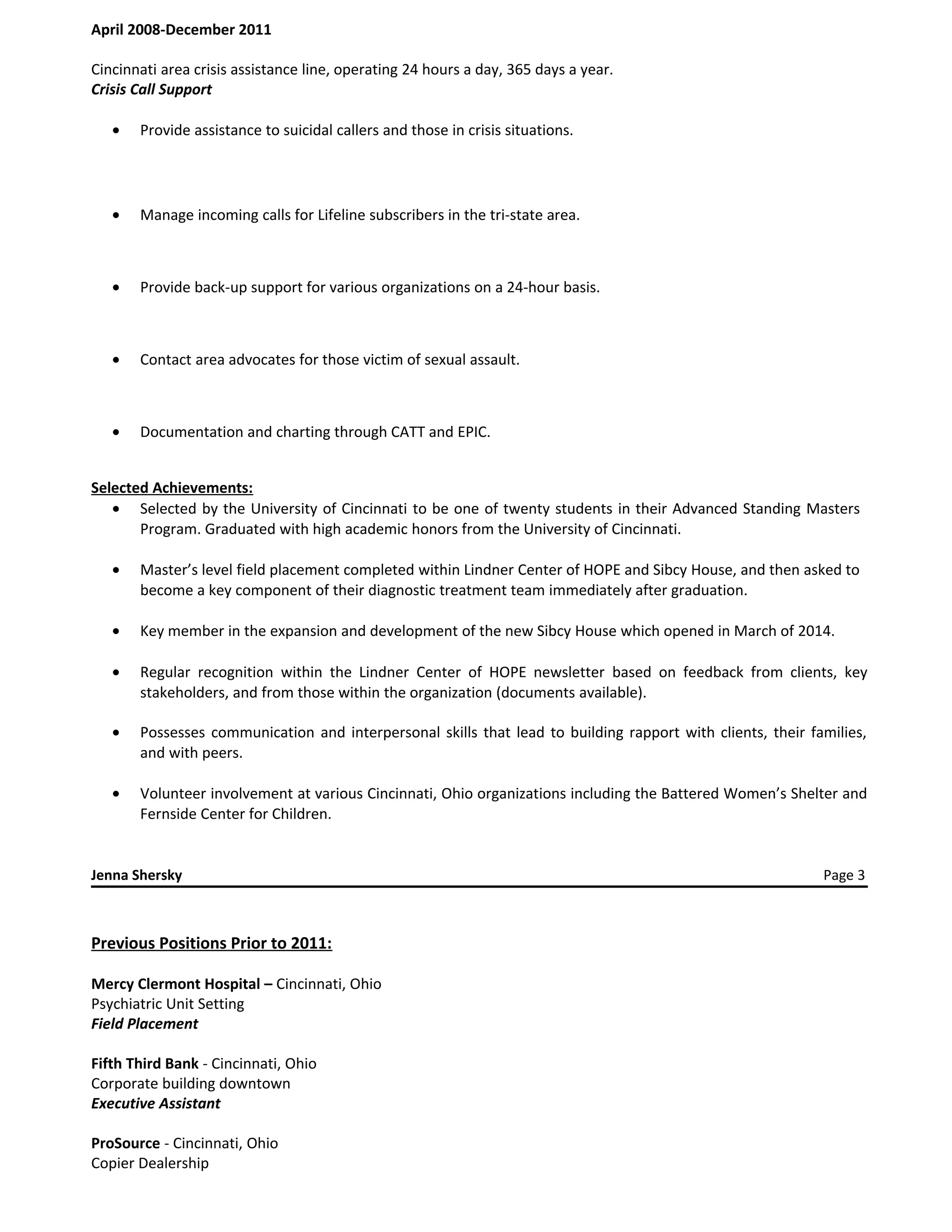 Jenna Shersky Resume' | DOC