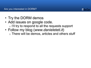 dorm, The Delphi ORM (Introduction) | PPT