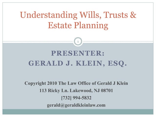 Understanding Wills, Trusts & Estate Planning | PPTX
