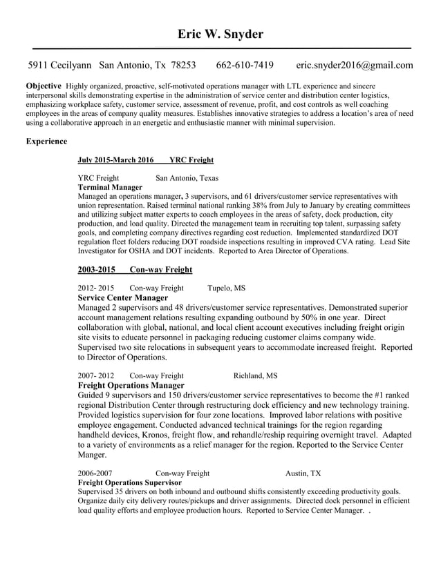 Eric W Snyder resume 2016 | PDF
