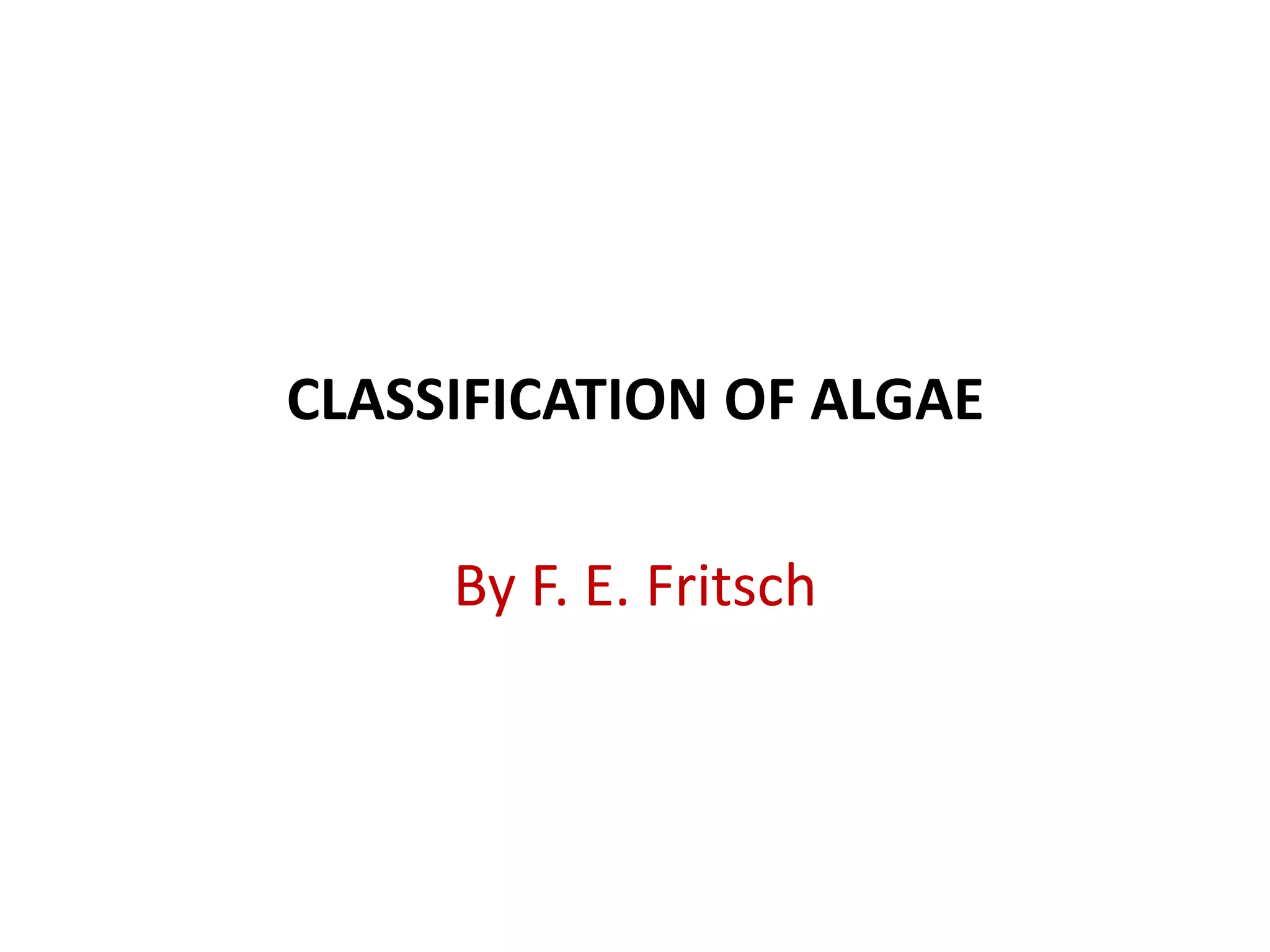 Classification of Algae | PPT