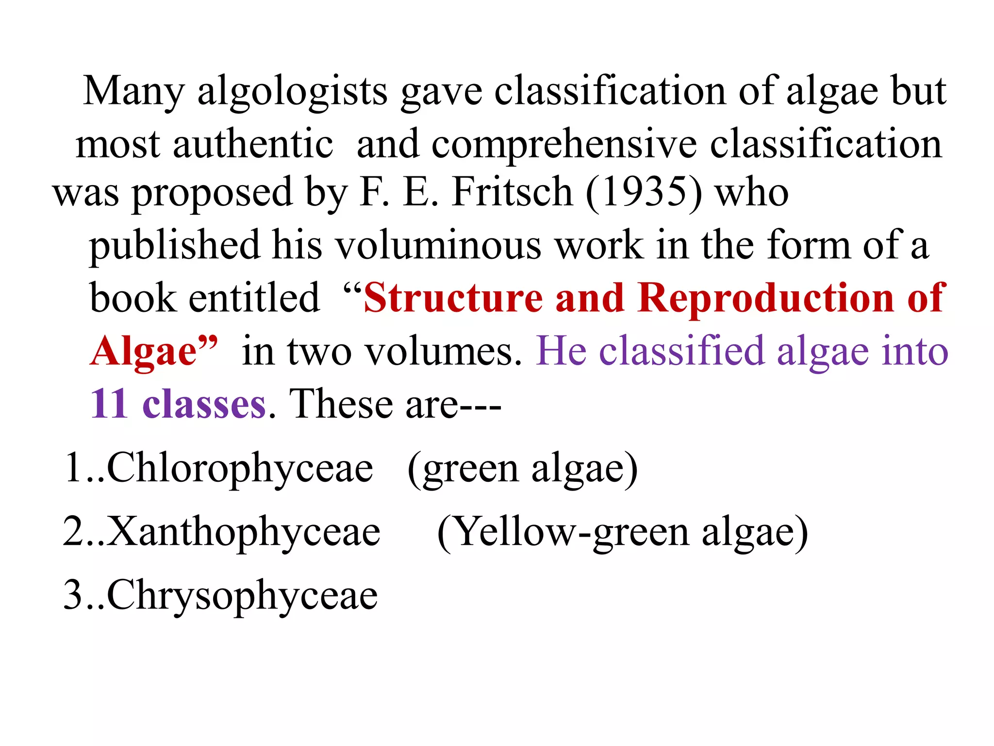 Classification of Algae | PPT