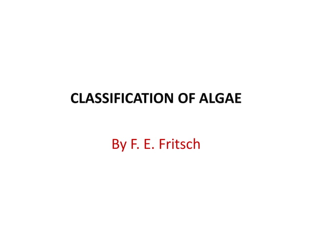 Classification of Algae | PPT