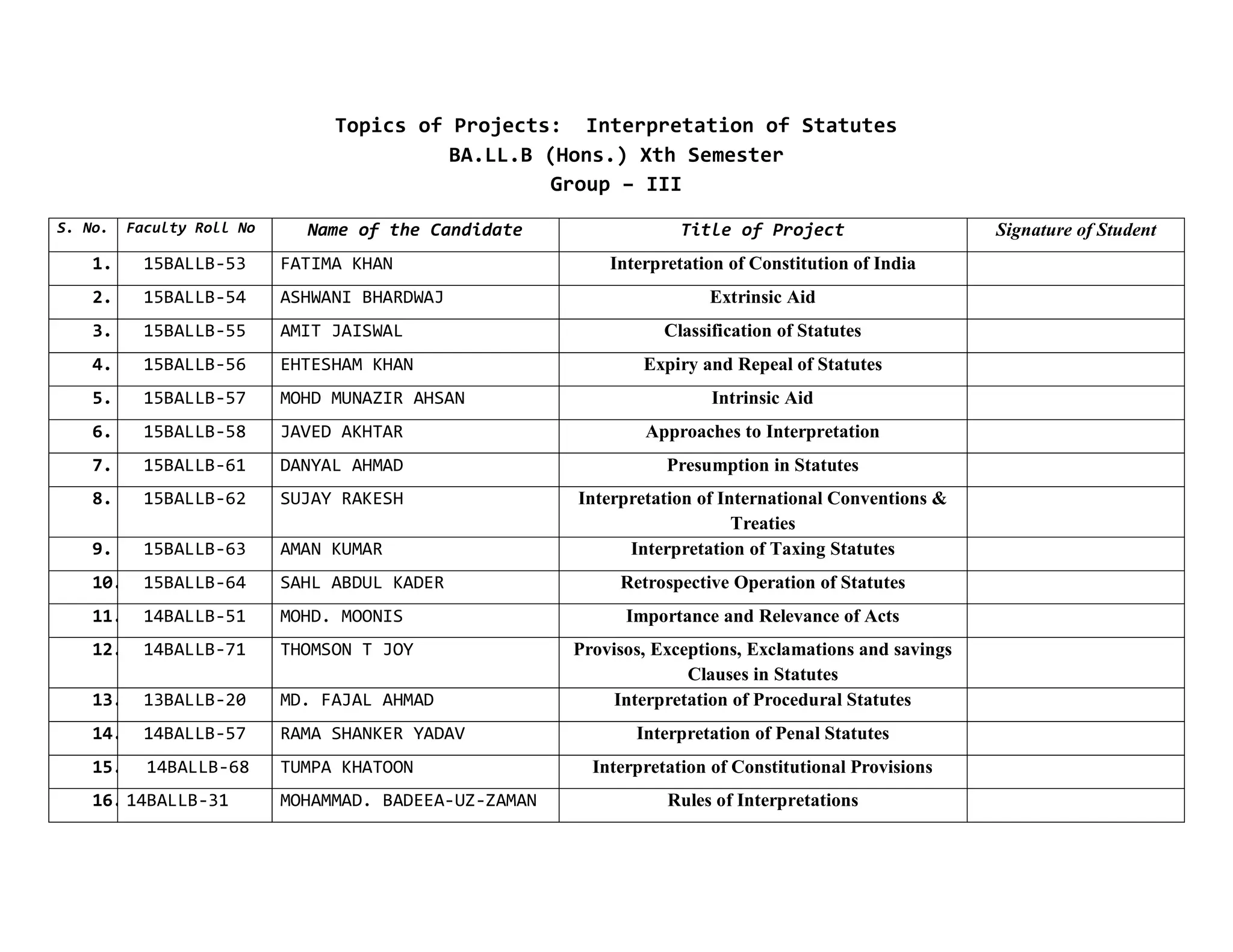 Interpretation of statute topics for project | PPT
