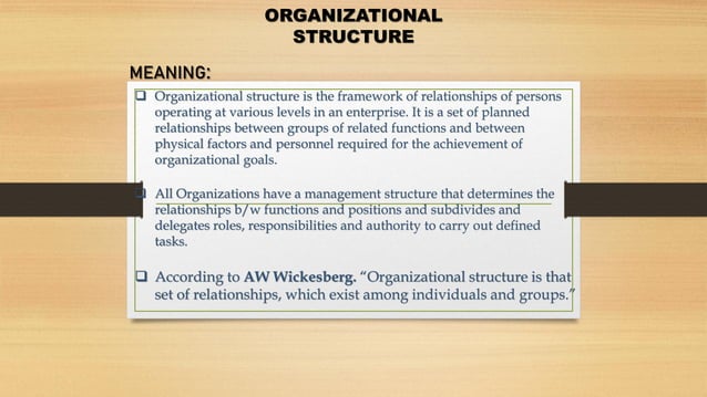 Organizational structure and its Culture | PPT