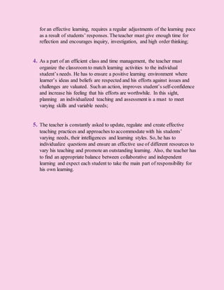 4 questions linked in An effective teaching for an effective learning | PDF