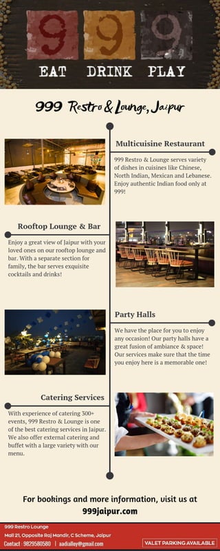 999 Restro and Lounge | PDF | Bars & Restaurants | Attractions