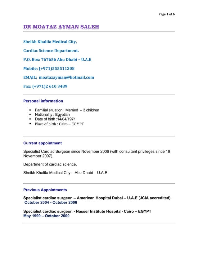 Dr.Moataz AYMAN CV 2015 | PDF