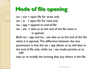cpp-file-handling | PPT | Programming Languages | Computing