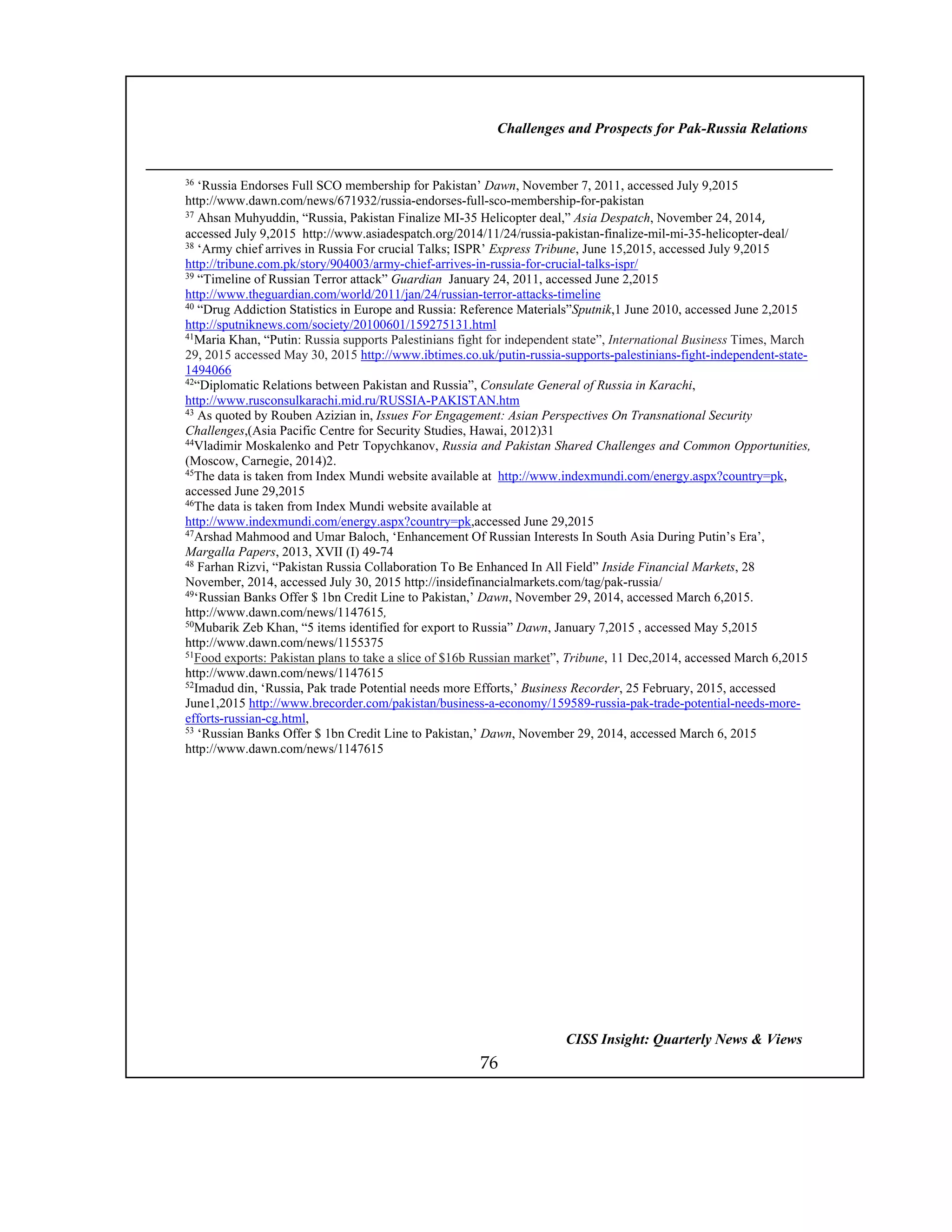 Pak-Russian relations | PDF