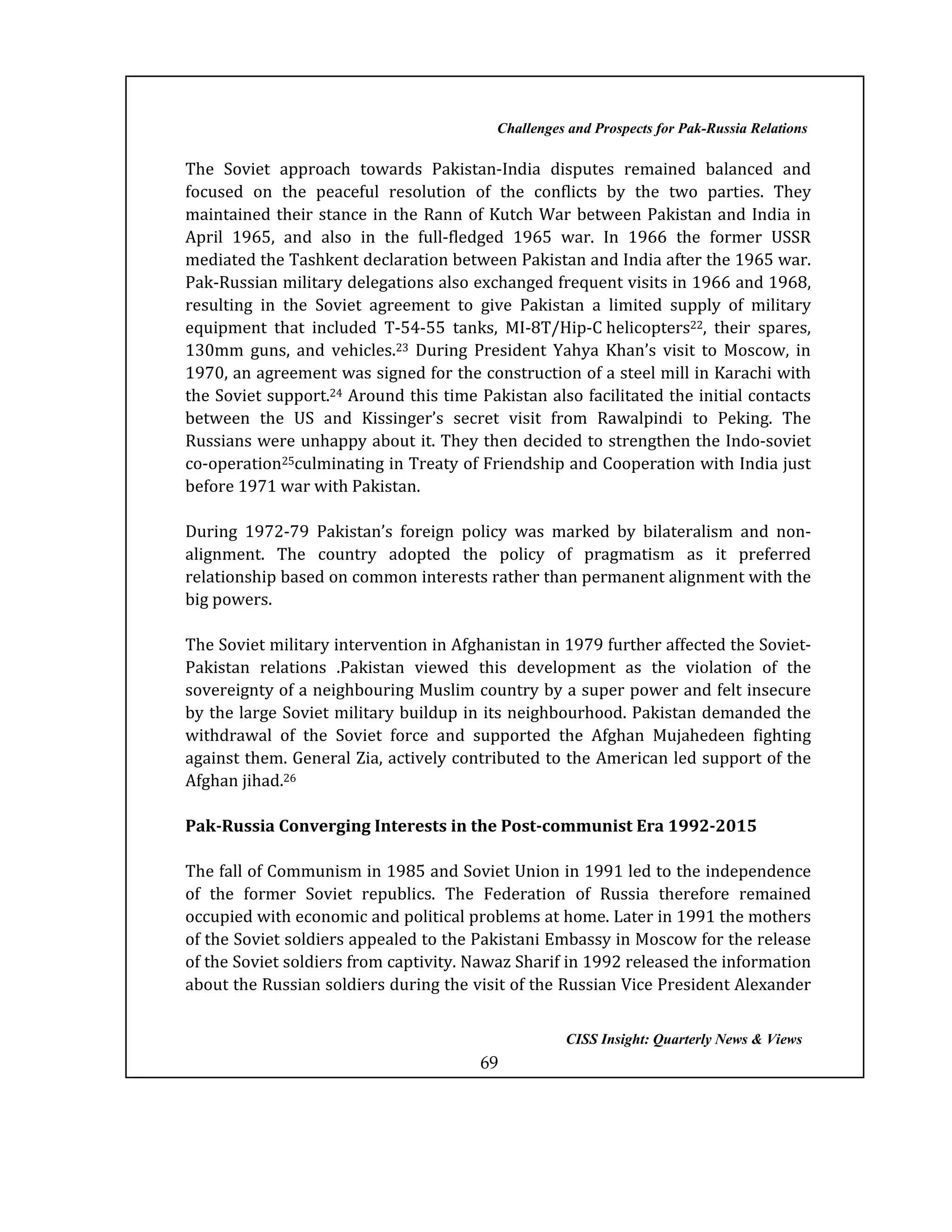Pak-Russian relations | PDF
