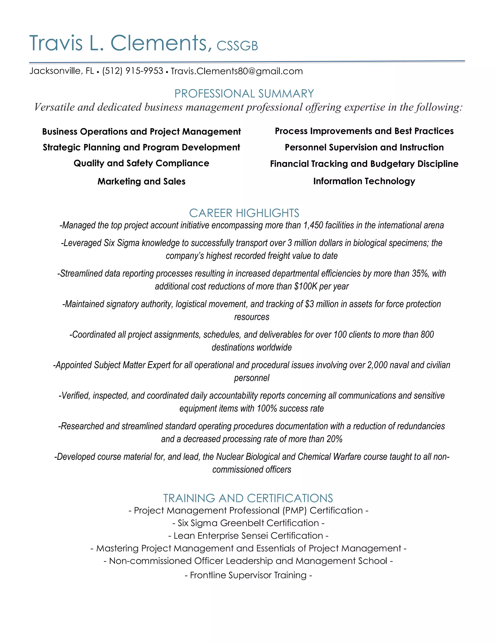 Travis Clements Resume 2016 | PDF