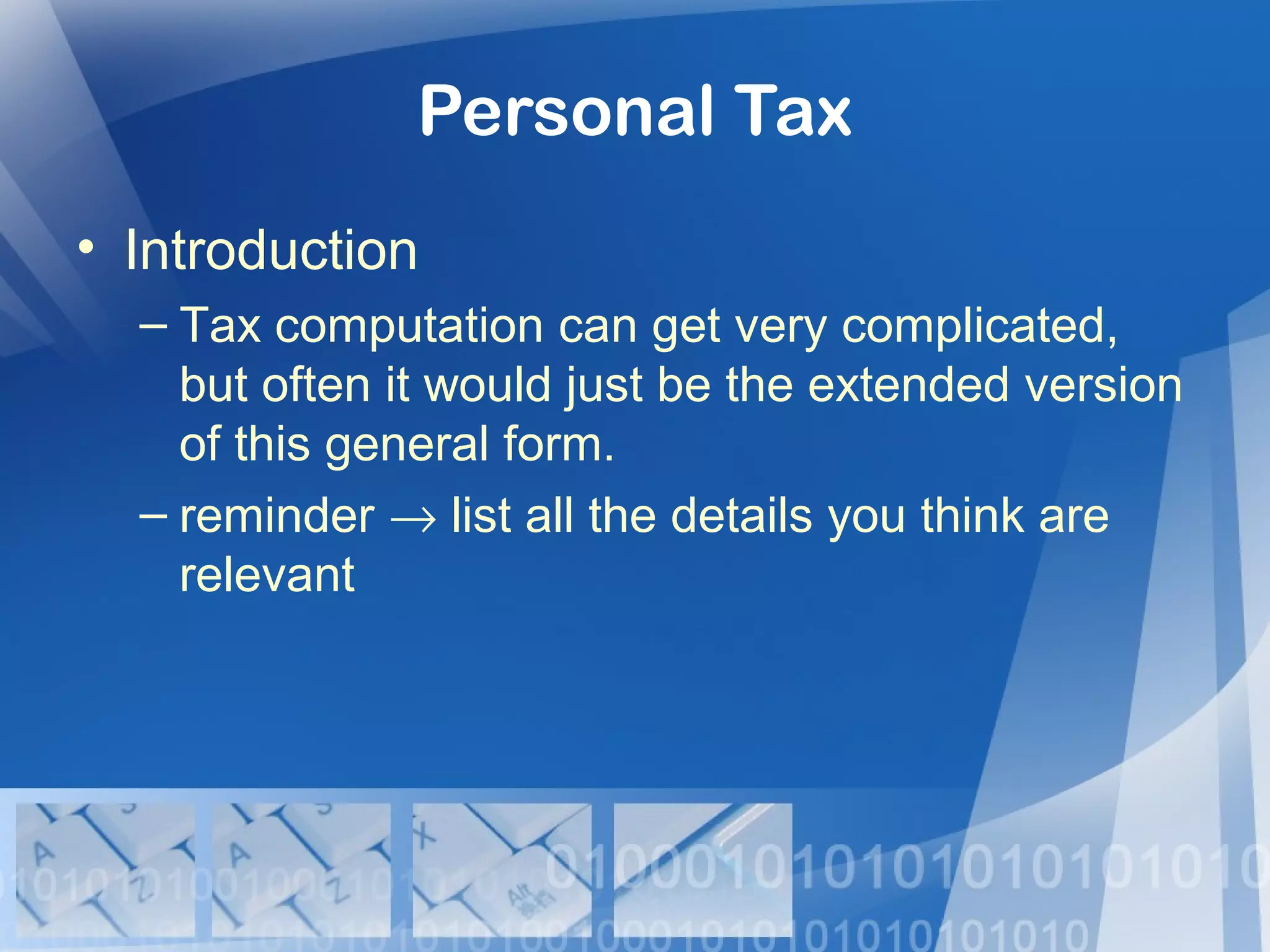slides from personal tax | PPT