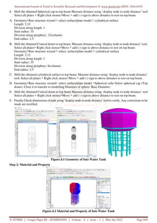 Analysis and Design of Intz Water Tank by Using Staad Pro | PDF