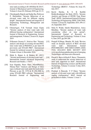 Analysis and Design of Intz Water Tank by Using Staad Pro | PDF