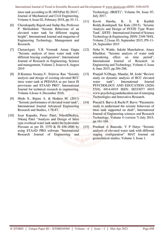 Analysis and Design of Intz Water Tank by Using Staad Pro | PDF
