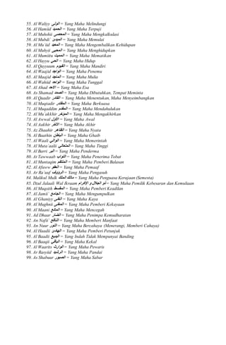 99 asmaul husna dan artinya | DOCX