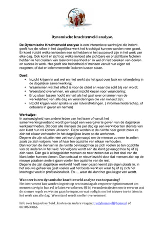 Dynamische krachtenveld analyse | PDF