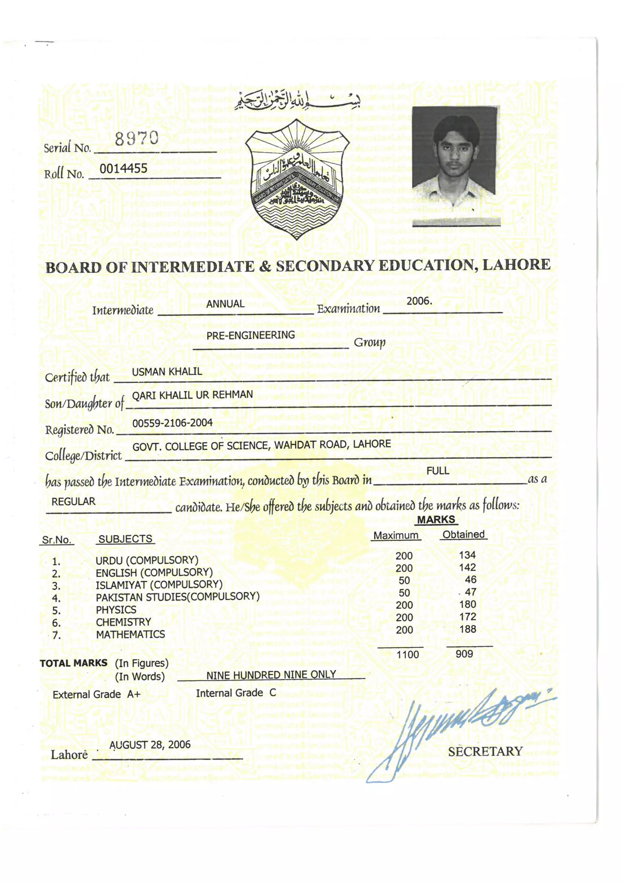 Fsc Certificate | PDF