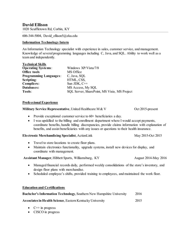 david ellison resume | DOCX