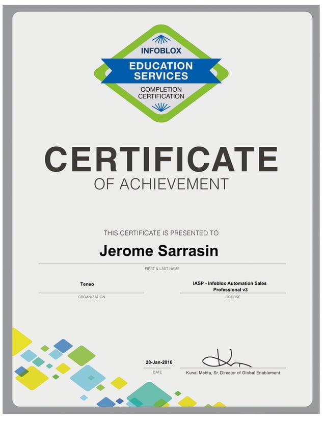 Infoblox IASP Certificate | PDF