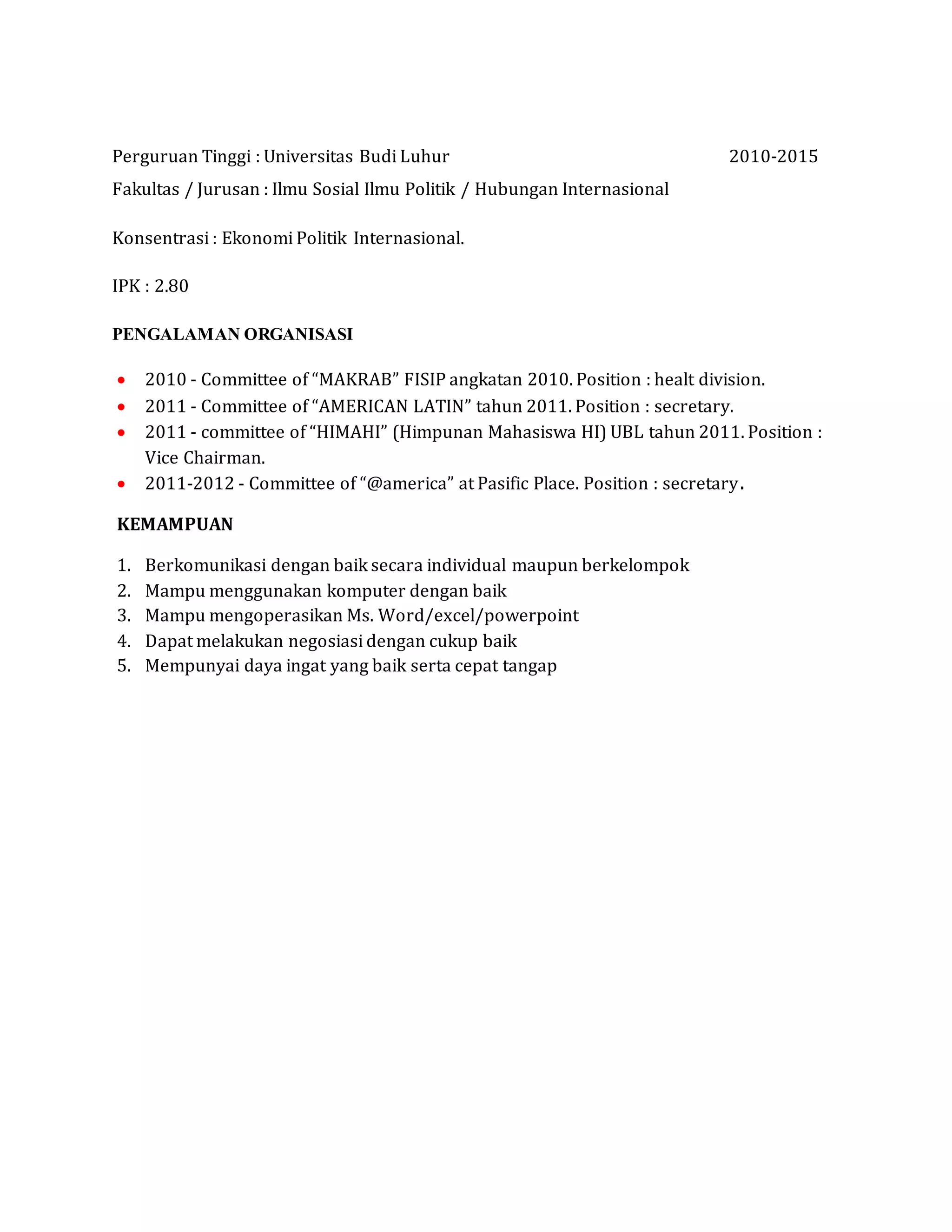 Curriculum Vitae1 | DOCX